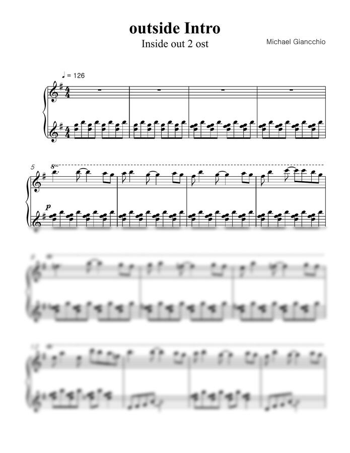 악보 > Michael Giancchio - Outside Intro by 악보다나와