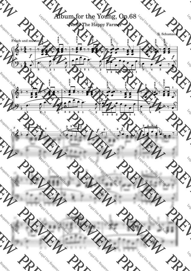 악보 > R.Schumann - Album for the Young No.10 The Happy Farmer/슈만 어린이를 위한 ...