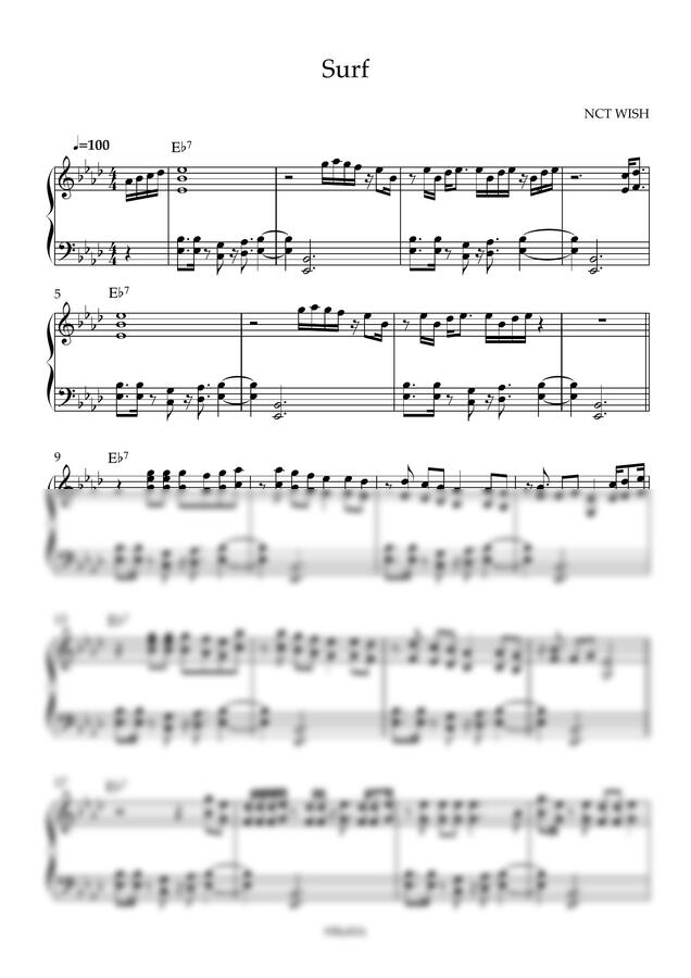 악보 > NCTWish - Surf (piano) by RoHA