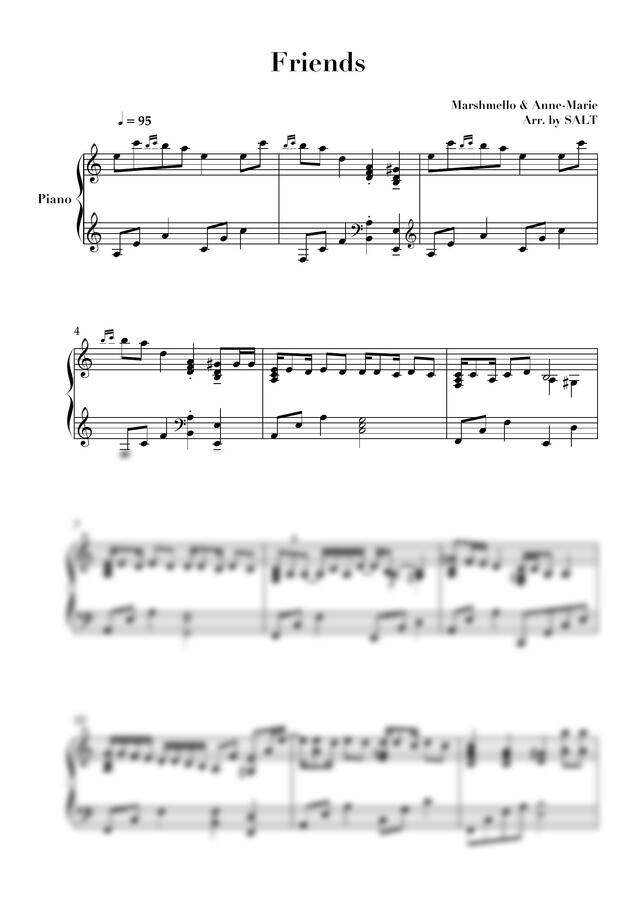 악보 > Marshmello & Anne-Marie - Friends by SALT