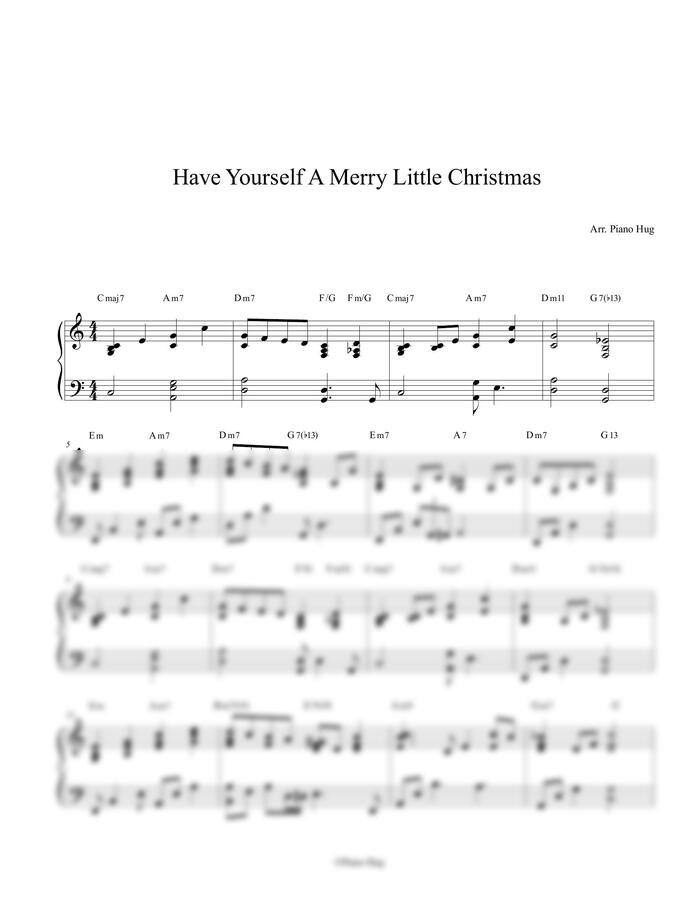 악보 > 크리스마스 캐롤 - Have Yourself A Merry Little Christmas by Piano Hug