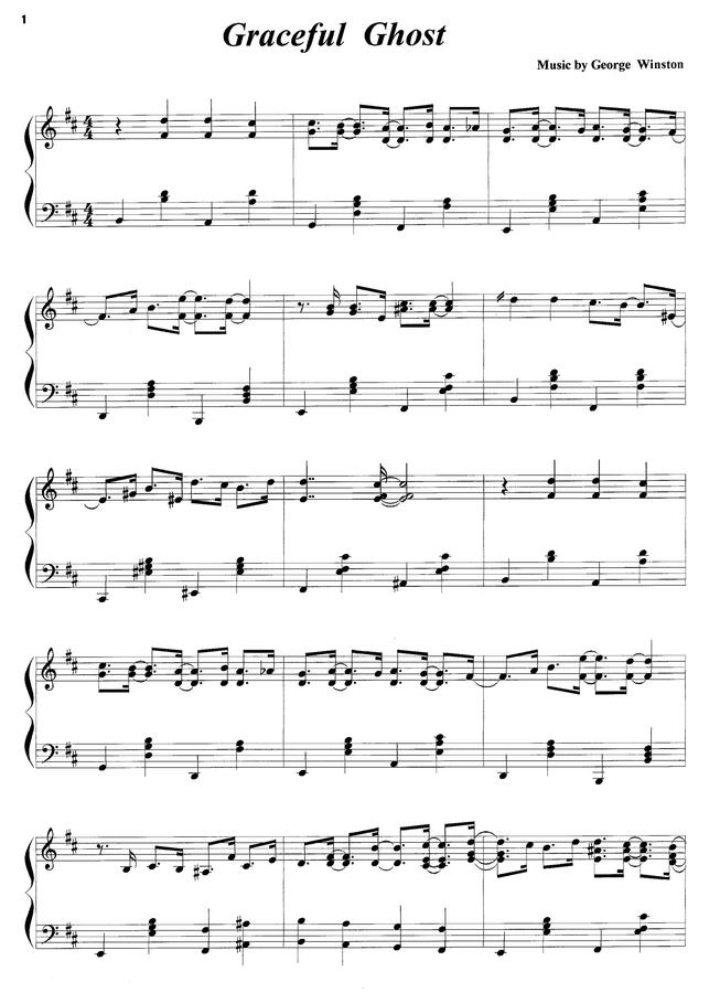 악보 > 조지윈스턴 - graceful ghost