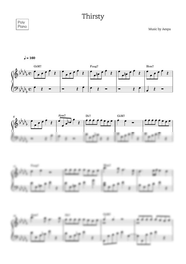 악보 > 에스파 (Aespa) - Thirsty by POLYPiano