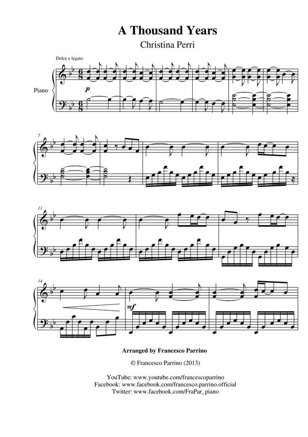 악보 > A thousand Years- Christina Perri