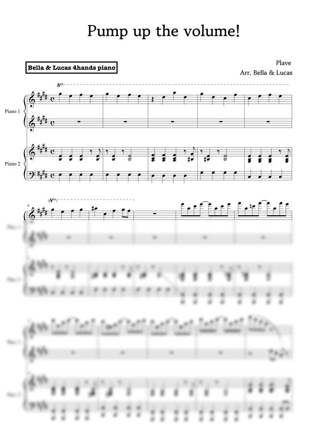 악보 > 플레이브 - Pump Up The Volume by 벨라앤루카스