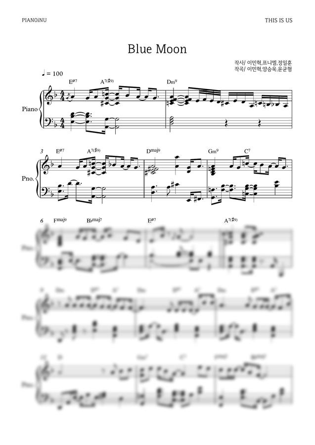악보 > 비투비 (BTOB) - Blue Moon by 피아노인유