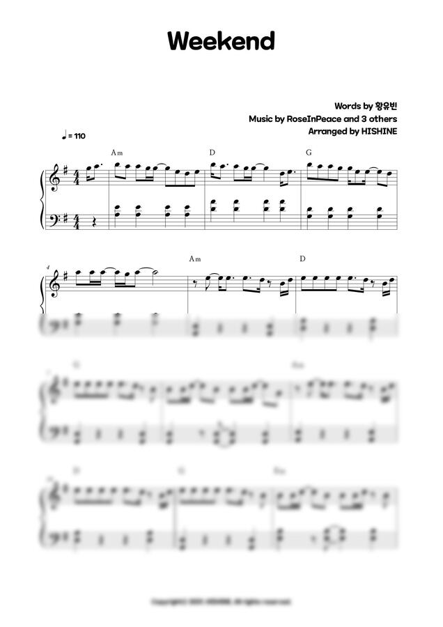 악보 > 태연 (TAEYEON) - Weekend by HISHINE