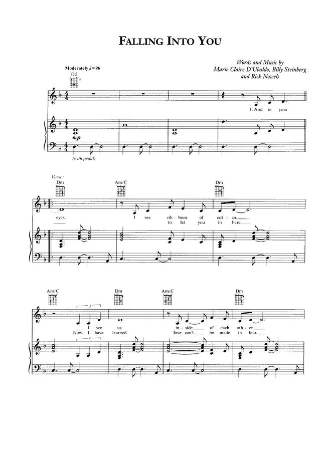 악보 > Falling into you - Celine Dion