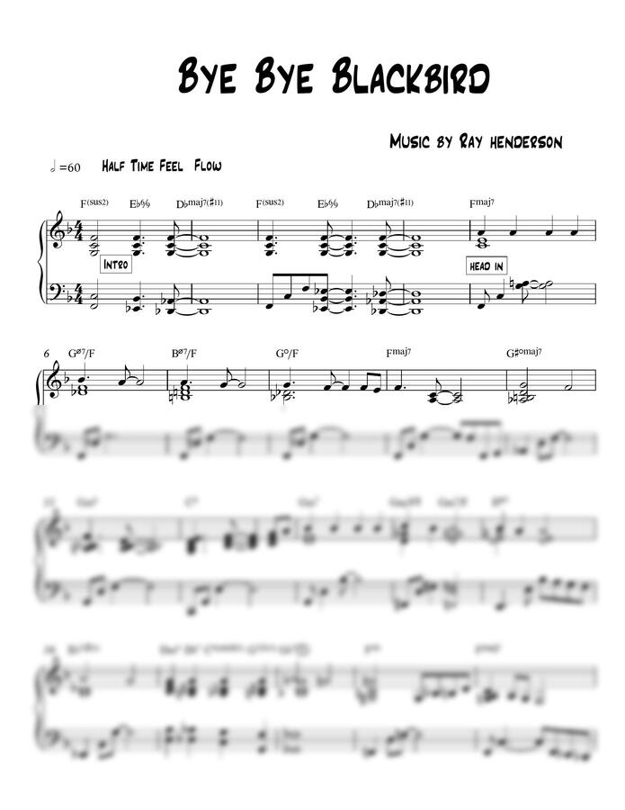 악보 > Miles Davis - Bye Bye Blackbird(New age style) (Jazz) by MIWHA