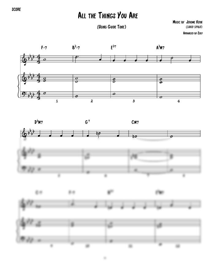 악보 > Jerome Kern - All the Things You Are by Zoey