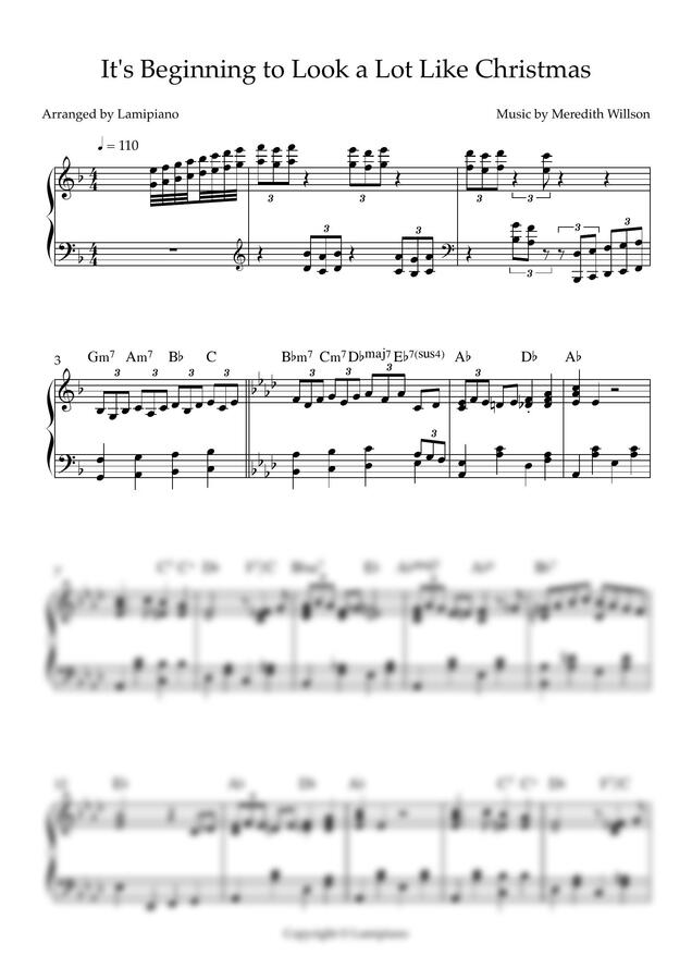 악보 > Meredith Willson - It's Beginning to Look a Lot Like Christmas ...