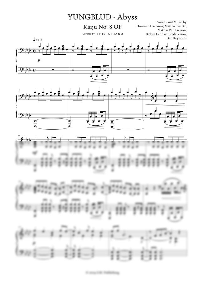 악보 > YUNGBLUD - Abyss (괴수 8호 OP) by THIS IS PIANO