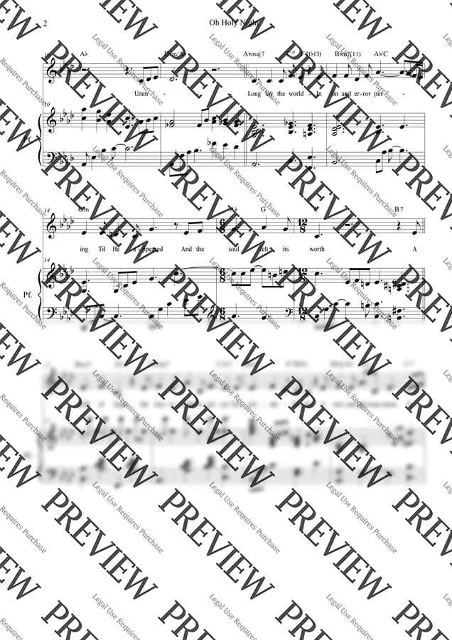 악보 > J Rabbit - Oh Holy Night (화음포함) by 모지리피아노