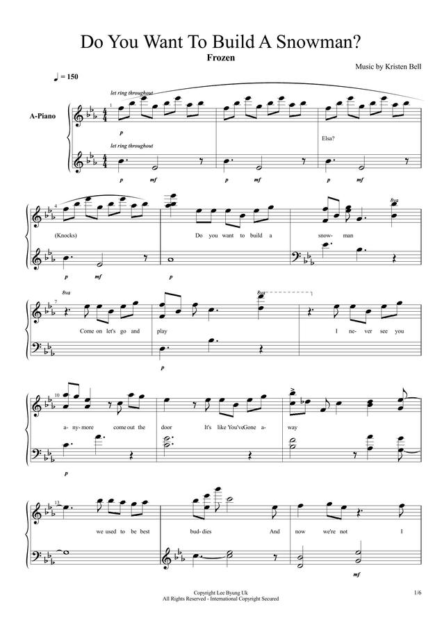 악보 > krisiten Bell - Do you want to build a snowman