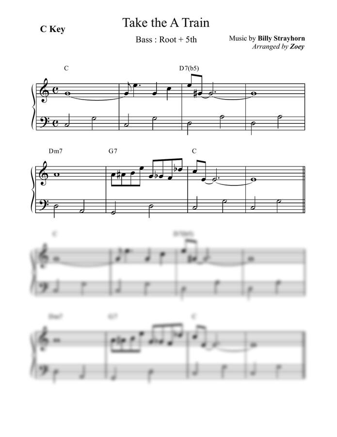 악보 > Billy Strayhorn - Take the 'A' Train by Zoey