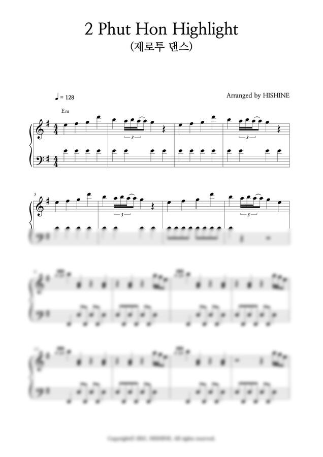 악보 > Phao - 2 phut hon (제로투 댄스) by HISHINE