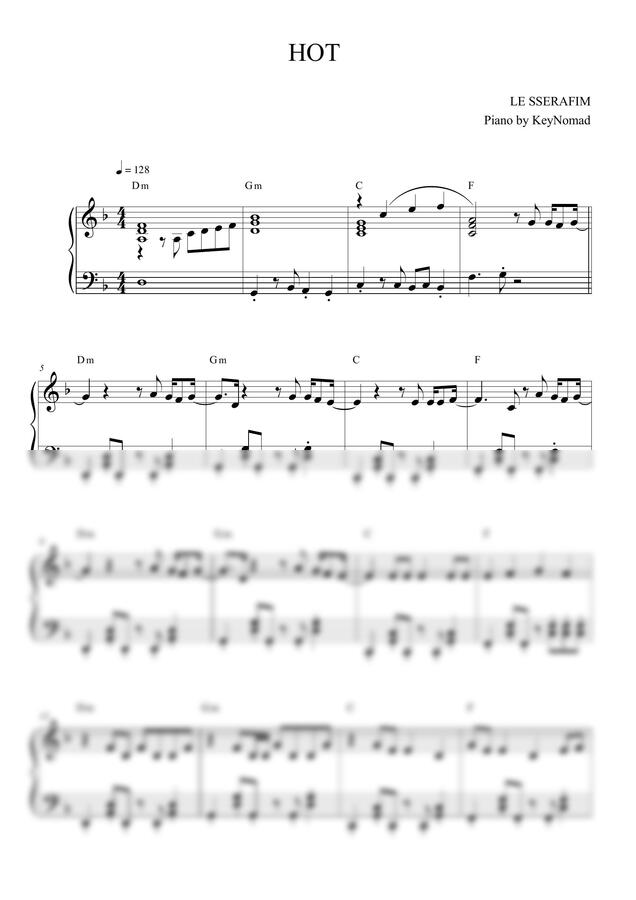 악보 > LE SSERAFIM - HOT by KeyNomad