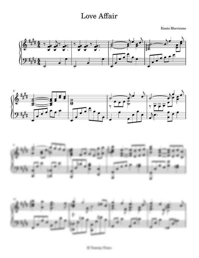 악보 > Ennio Morricone - Love Affair by 윰 Yummy Piano
