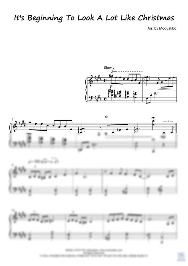 악보 > 빙 크로즈비 (Bing Crosby) - It’s Beginning to Look a Lot Like Christmas ...