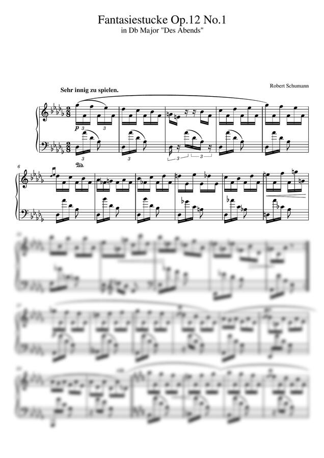 악보 > R. Schumann (슈만) - Fantasiestucke Op.12 No.1 (판타지슈티케 1번 "석양")