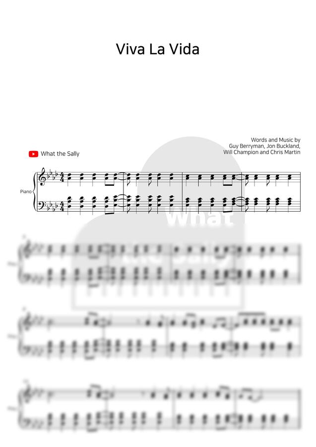 악보 > Coldplay - Viva La Vida