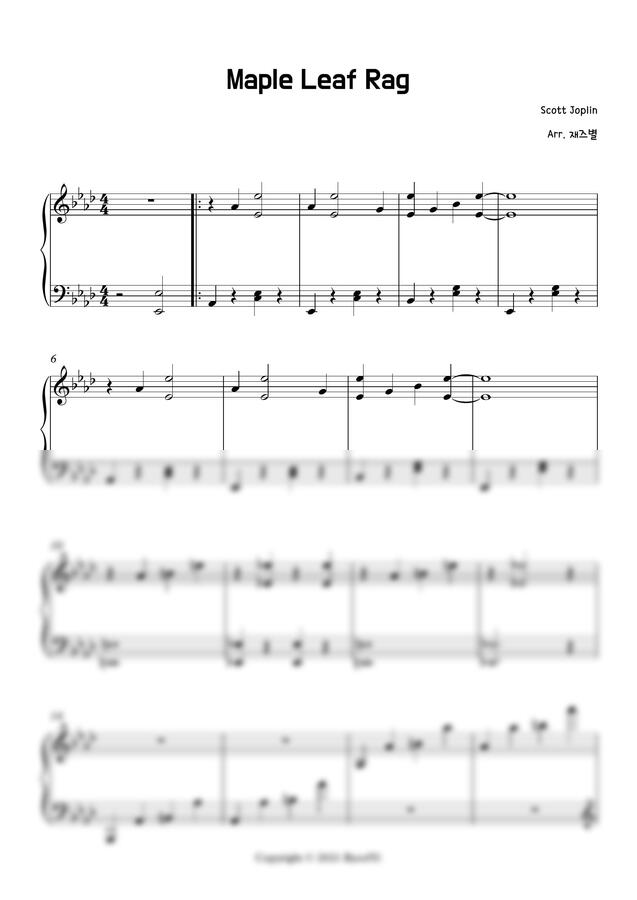 악보 > Scott Joplin - Maple Leaf Rag (Jazz Piano) by ByeolYi