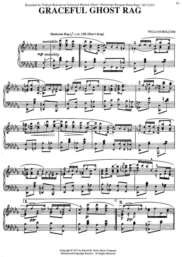 악보 > william bolcom - graceful ghost