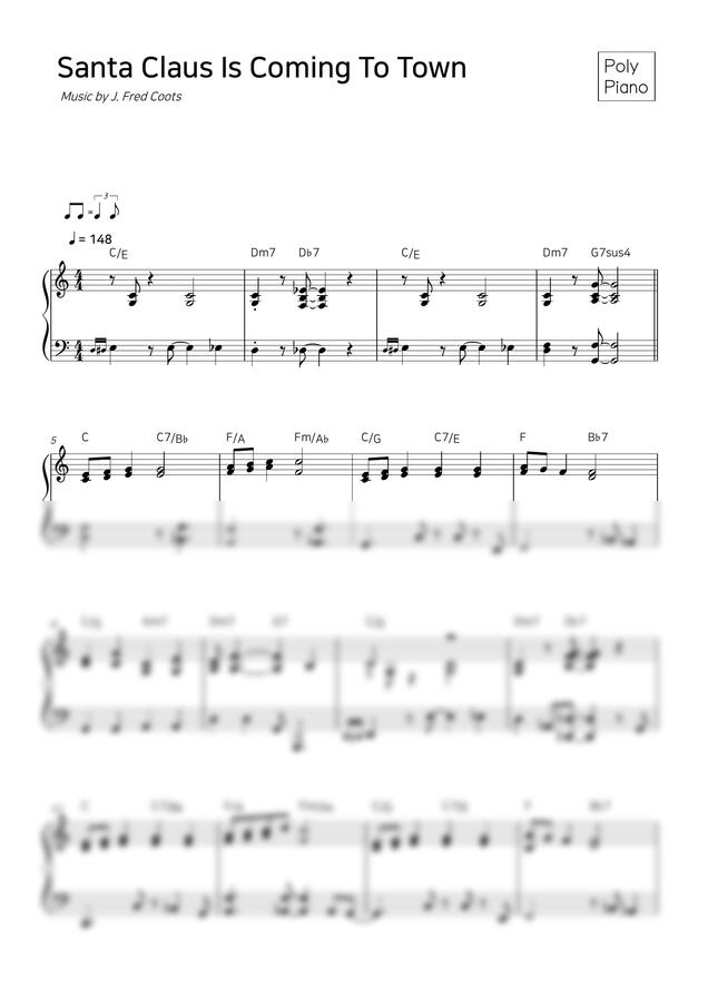 악보 > J. Fred Coots - Santa Claus Is Coming To Town (울면 안 돼) (재즈버전) by ...