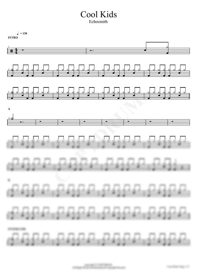 악보 > Echosmith - Cool Kids by COPYDRUM