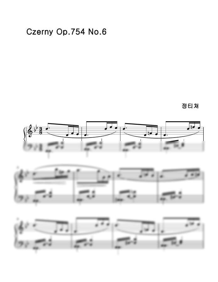 악보 > 체르니 Czerny Op.754 no.6 - 고학년 콩쿨곡 추천 by 정티쳐
