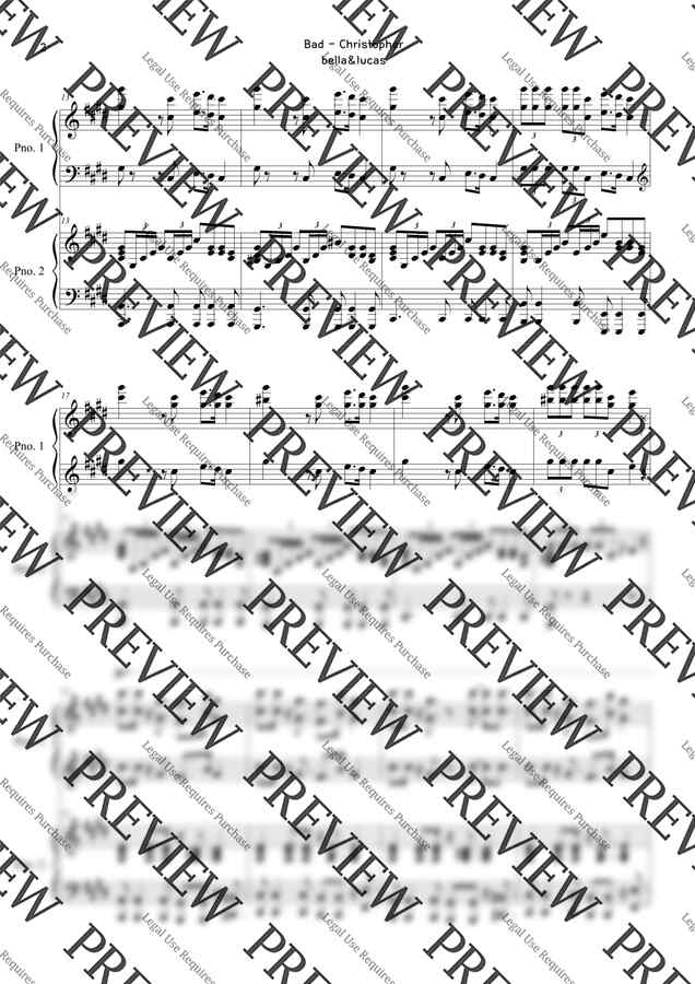 악보 > Christopher - Bad by 벨라앤루카스