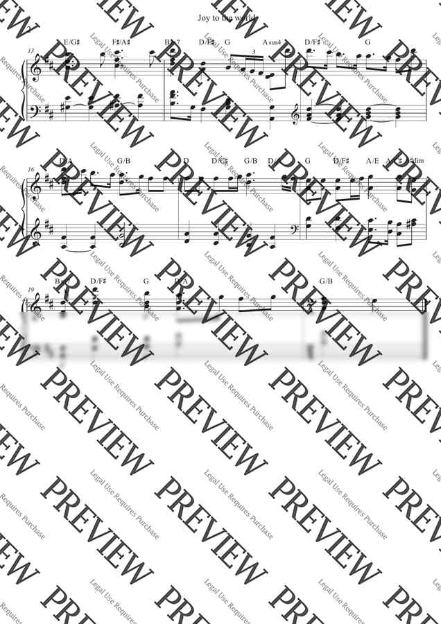 악보 > G. F. Handel - Joy To The World | 예스기 피아노