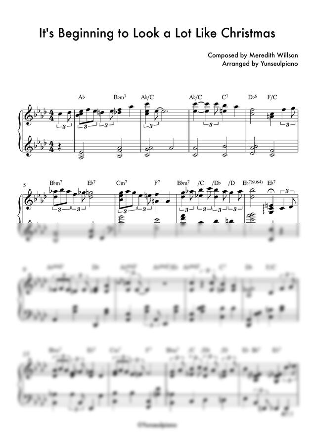 악보 > It's Beginning To Look A Lot Like Christmas (Jazz ver.) (쉬운키 포함 ...