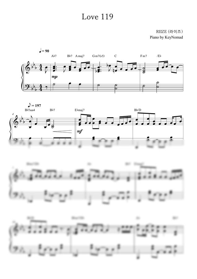 악보 > RIIZE (라이즈) - Love 119 by KeyNomad