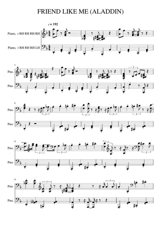 악보 > 알라딘 OST - Friend Like Me