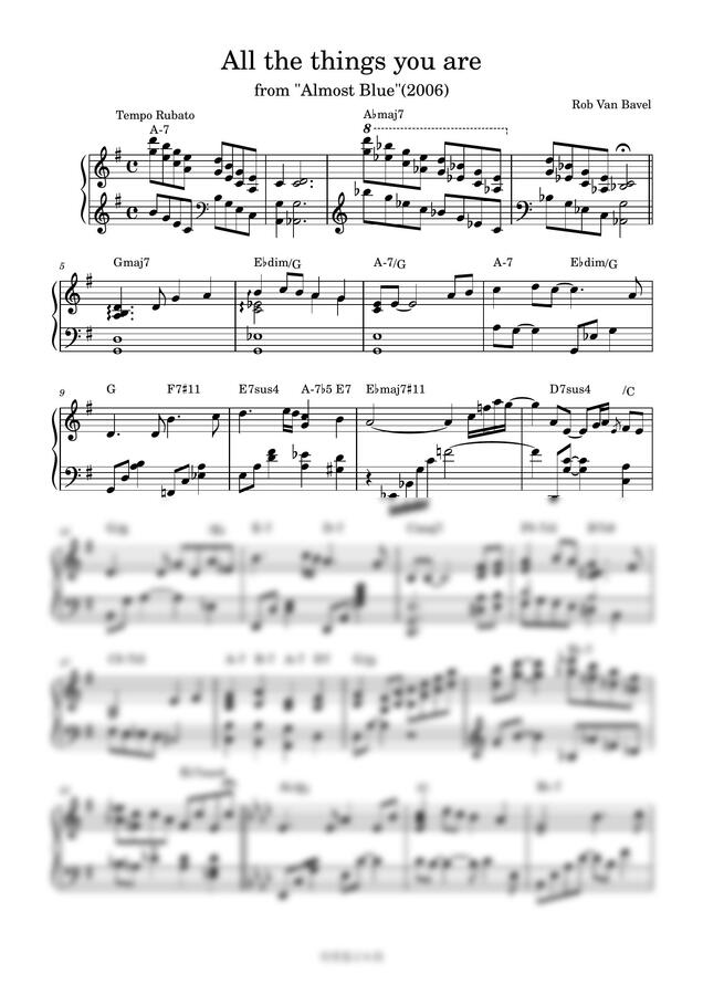 악보 > Rob Van Bavel - All the things you are by 이웃집스누피