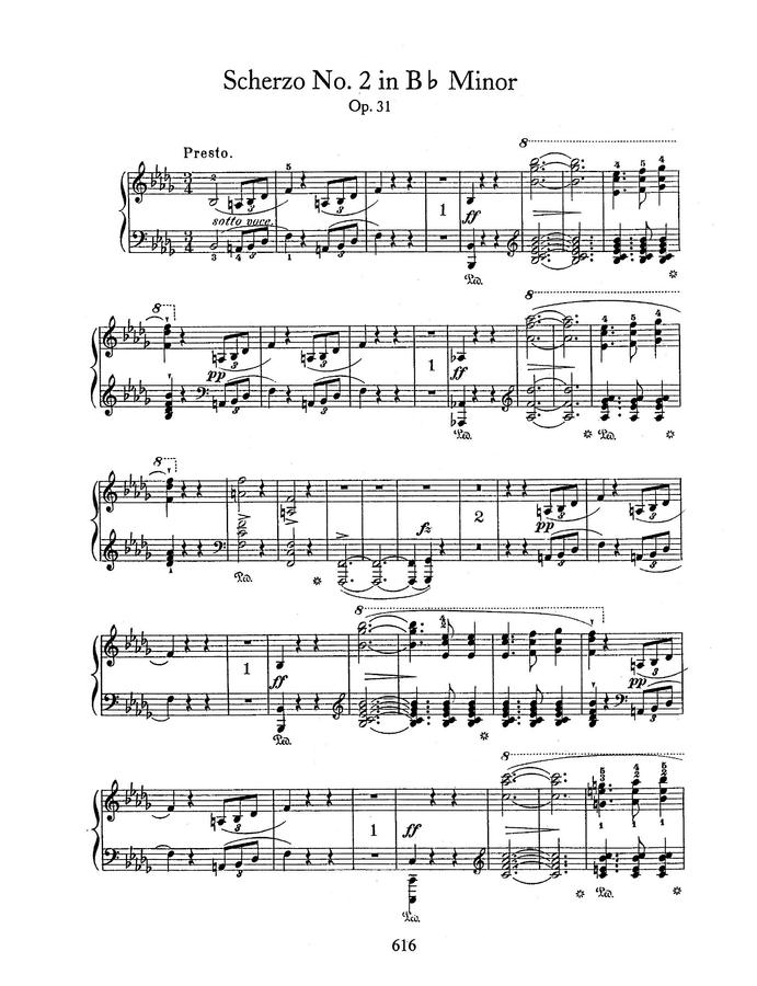 악보 > F. Chopin (쇼팽) - Scherzo No.2 In B Flat Minor