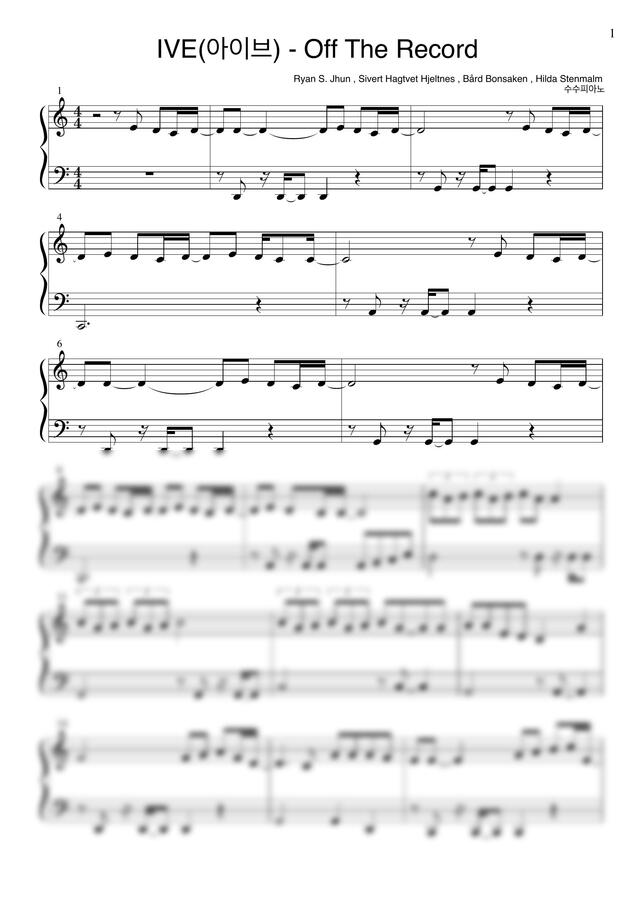 악보 > IVE - Off The Record by 수수피아노