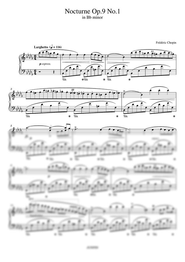 악보 > F. Chopin (쇼팽) - Nocturne Op.9 No.1 (녹턴 1번) (명곡) by JUNPIN
