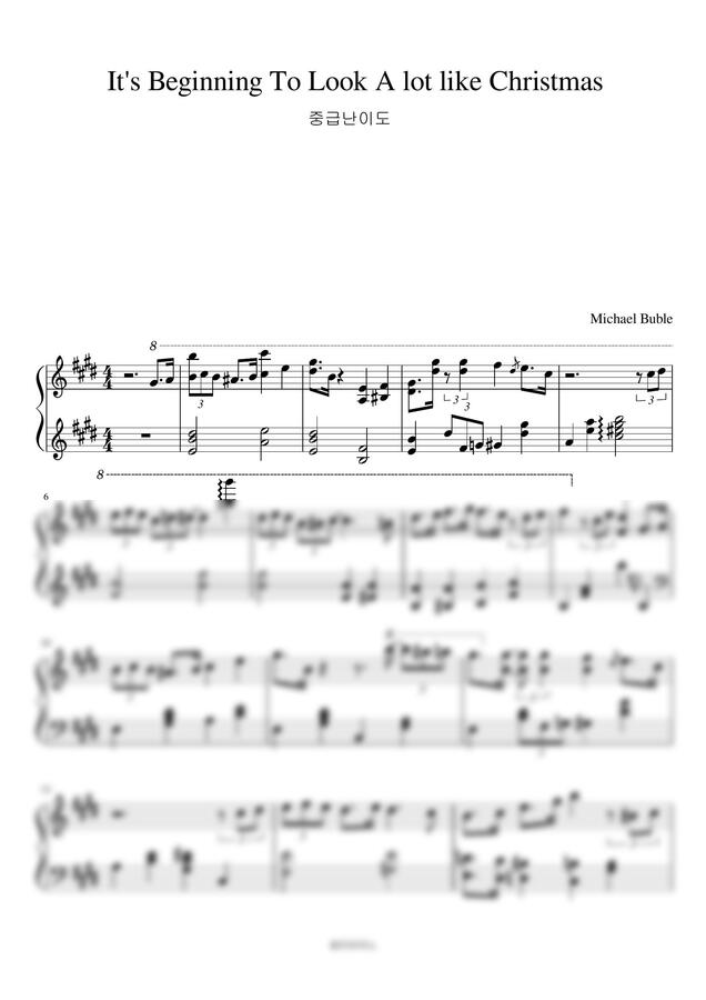 악보 > Michael Bublé - it's beginning to look a lot like christmas (중급악보 ...