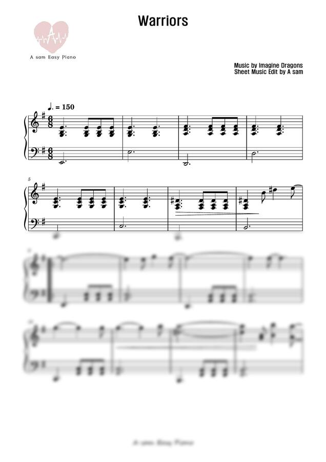 악보 > Imagine Dragons - Warriors by 에이쌤