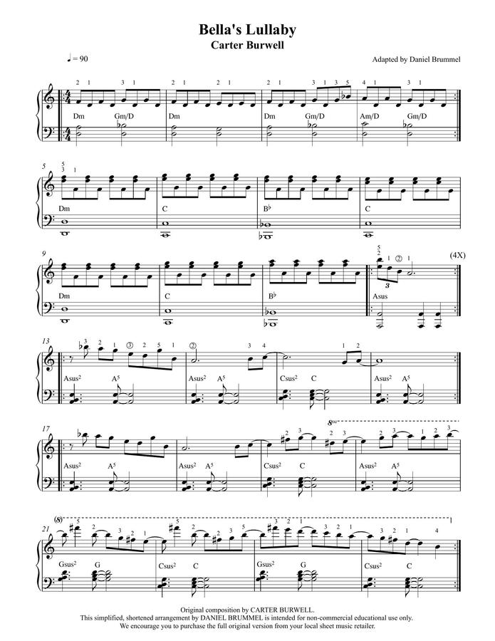 악보 > Daniel Brummel - Bella's Lullaby(ver. Daniel Brummel)