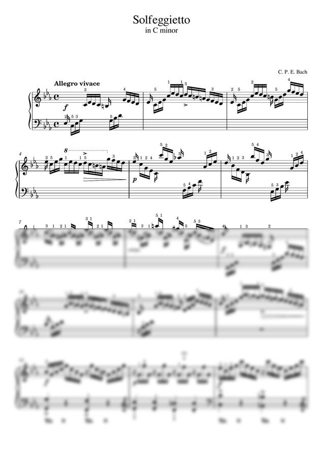 악보 > C. P. E. Bach (바흐) - Solfeggietto (솔페지에토)