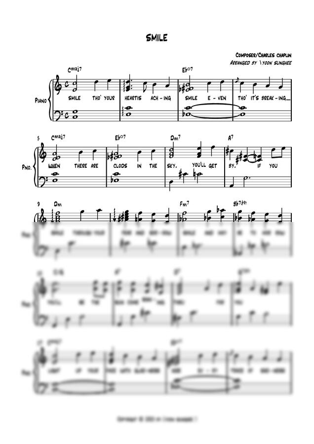악보 > charlie chaplin - Smile (산뜻한재즈) by yoon sunghee