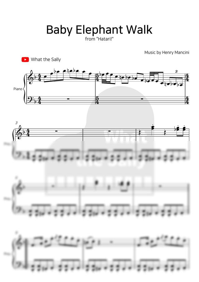 악보 > Henry Mancini - 아기 코끼리의 걸음마 (Baby Elephant Walk)