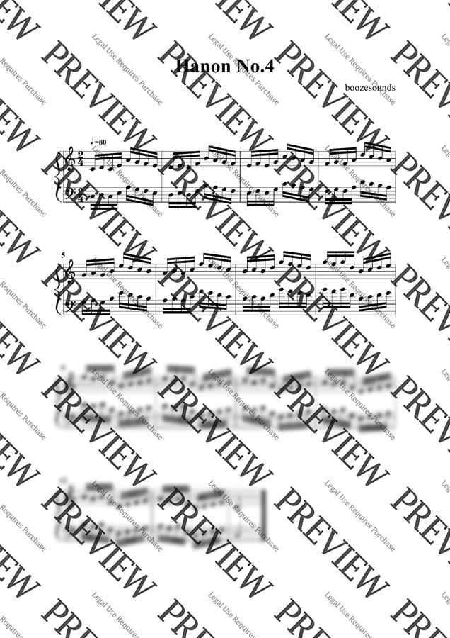 악보 > C.L. Hanon (하농) - No.4 한옥타브버전 by 부즈사운즈