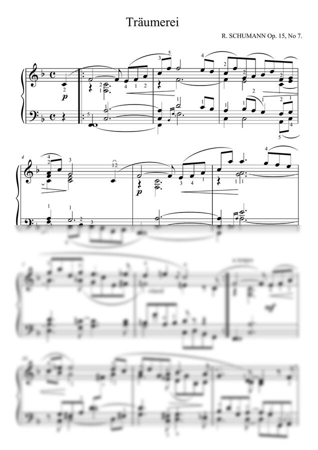악보 > R. Schumann (슈만) - Kinderszenen - VII. Traumerei (트로이메라이) by 차차프렌즈