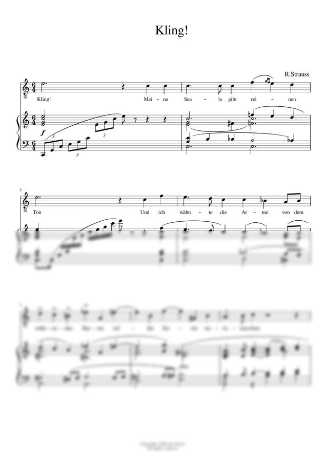 악보 > R. Strauss (슈트라우스) - Kling! (C maj) by noten(노튼)