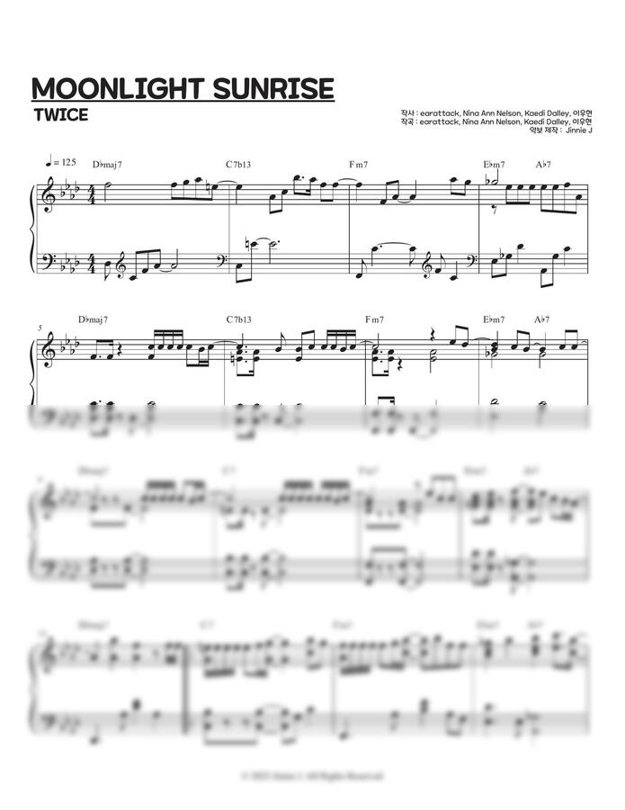 악보 > TWICE (트와이스) - MOONLIGHT SUNRISE by Jinnie J