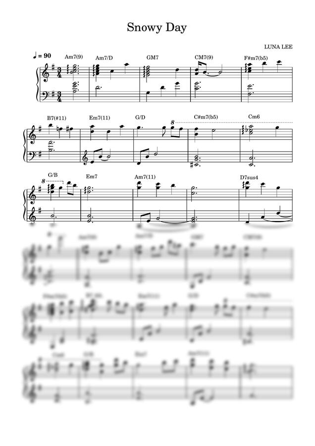 악보 > LUNA LEE - Snowy Day by LUNA LEE